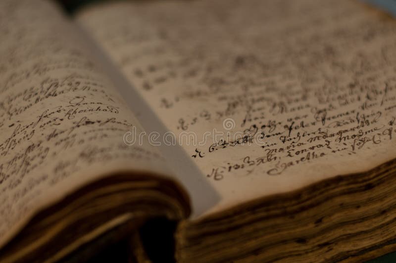 Old book opened stock image. Image of blurred, book, writing - 71396291
