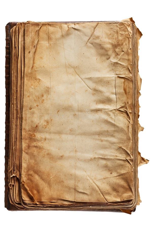 Old Book Page Isolated on White Background. Vintage Texture Stock ...