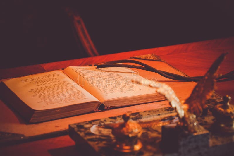 Old Book Placed on the Desk Stock Image - Image of history, paper ...