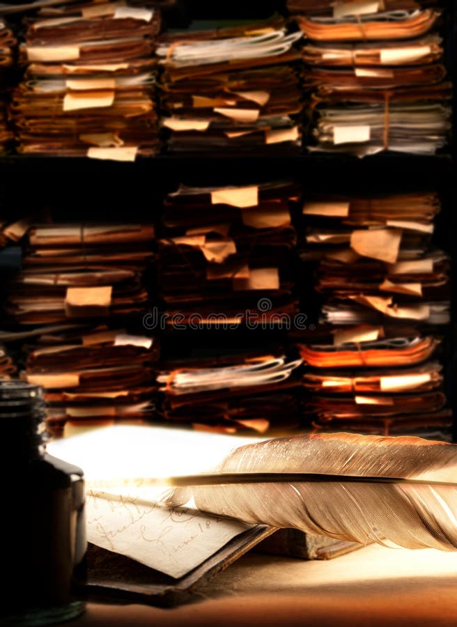 Old book with quill stock image. Image of feather, black - 36212117