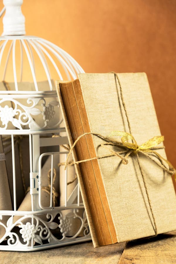 Old book with ribbon stock photo. Image of closeup, birdcage - 45756342