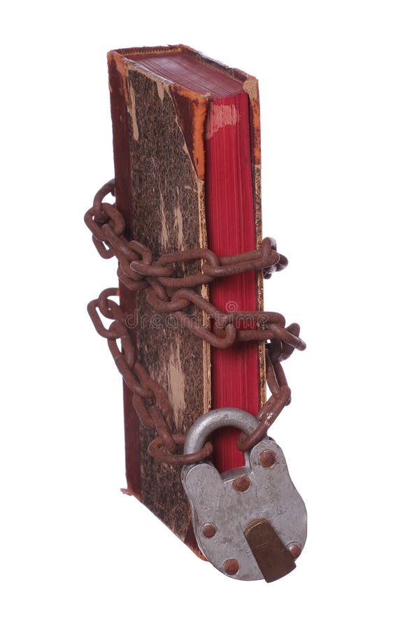 Old Book with Rusty Chain and Padlock Stock Image - Image of closeup ...