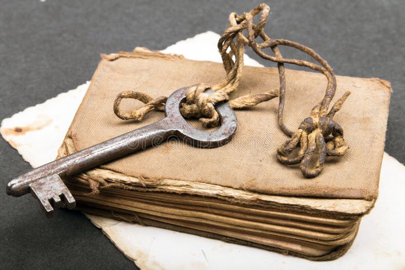 Rusty key on old books stock photo. Image of security - 26803318