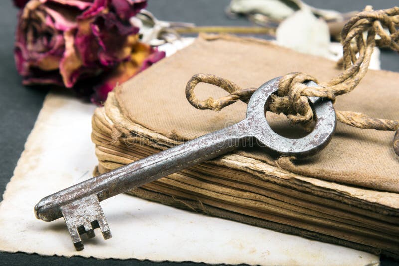 Old Book with Rusty Chain and Padlock Stock Image - Image of closeup ...
