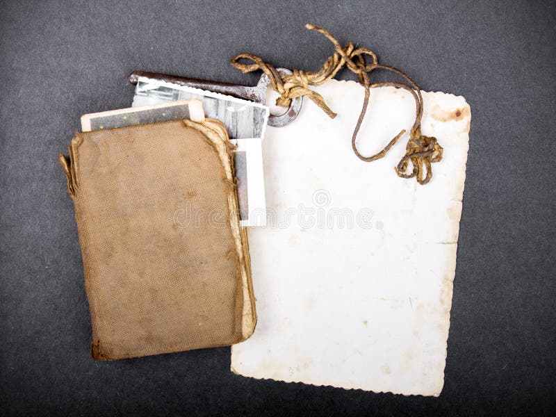 Old Book, Rusty Key and Empty Photograph Stock Photo - Image of ...