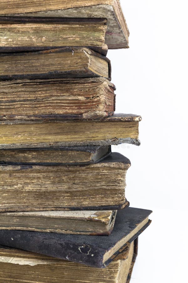 Old Books Stacked in a Library Stock Image - Image of background, paper ...