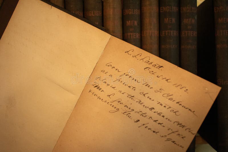 Old Book on the Table with Handwritten Message Editorial Photo - Image ...