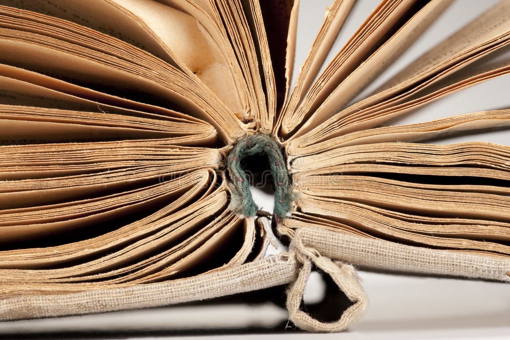 Old Book with Teared Slightly Sheets Stock Image - Image of studying ...