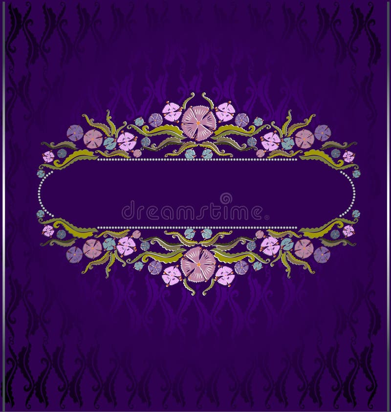 Old Book Violet Luxury Florish Background Stock Vector - Illustration ...