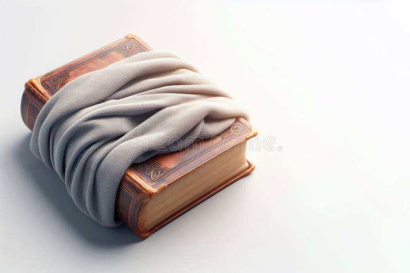 An Old Book Wrapped in Cloth. Space for Text. Stock Image - Image of ...