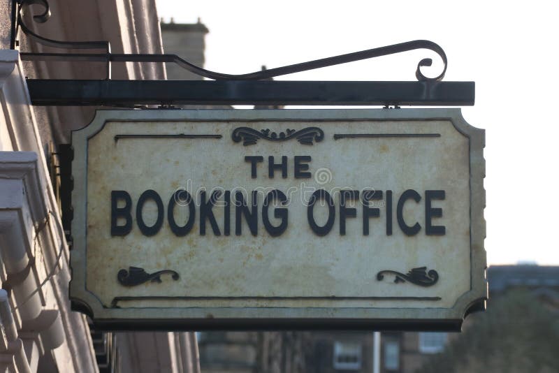 Old Booking Office Sign at a Victorian Railway Station Editorial ...