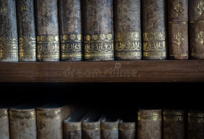 The Old Books of an Ancient Library Stock Image - Image of texture ...