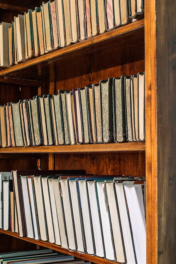 Old Books on an Archival Shelf of Library of Storehouse Stock Image ...