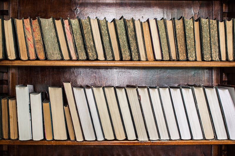 Old Books on an Archival Shelf of Library of Storehouse Stock Image ...