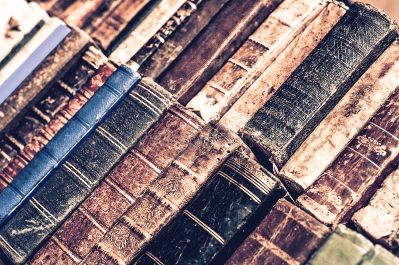 Old Books Background. Stack of Books in a Row Stock Photo - Image of ...