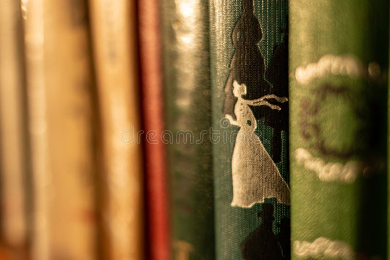 Old Books with Beautiful Covers on the Bookshelf Stock Photo - Image of ...