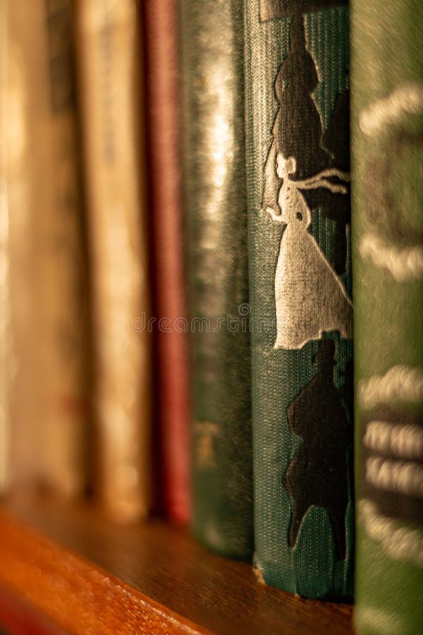 Old Books with Beautiful Covers on the Bookshelf Stock Photo - Image of ...