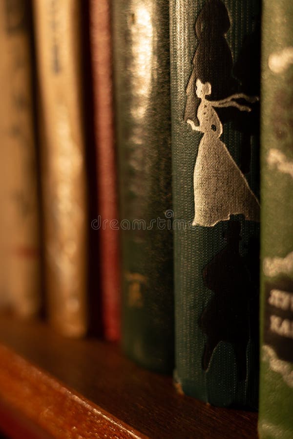 Old Books with Beautiful Covers on the Bookshelf Stock Photo - Image of ...