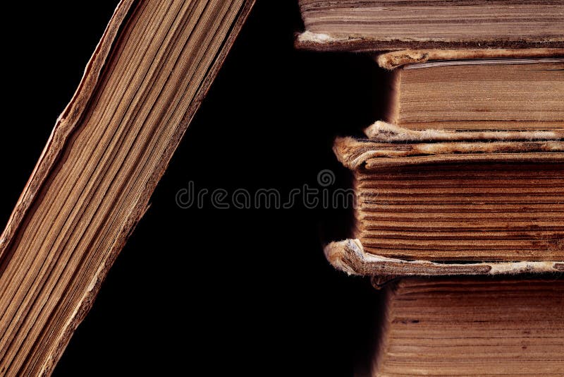 Old Messy Books on the Black Background Stock Photo - Image of ...