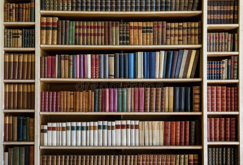 Old Bookshelf in Ancient Library Stock Image - Image of papers, library ...