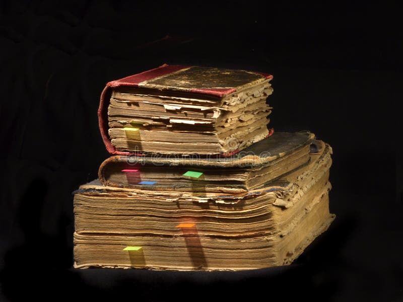 Old books with bookmarks stock photo. Image of marker - 38369402