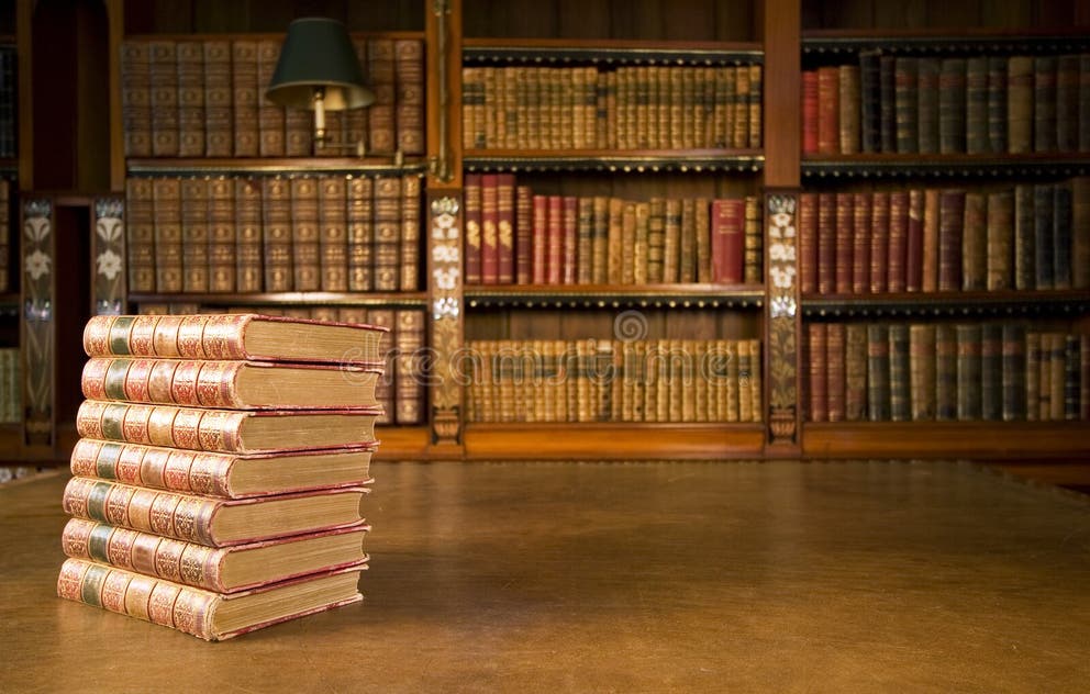 Old Books in Classic Library Stock Image - Image of literature ...