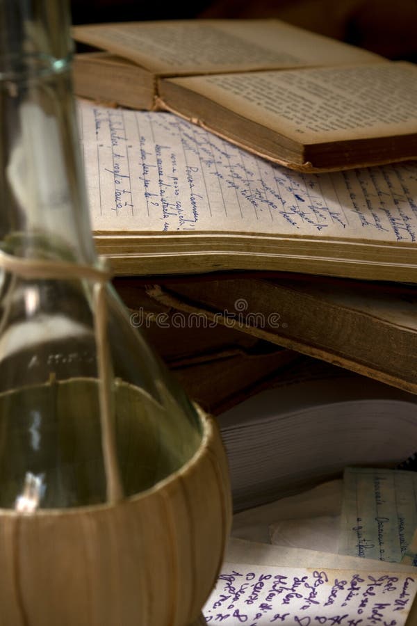 Old Books and Handwritten Diary Stock Photo - Image of calligraphy ...