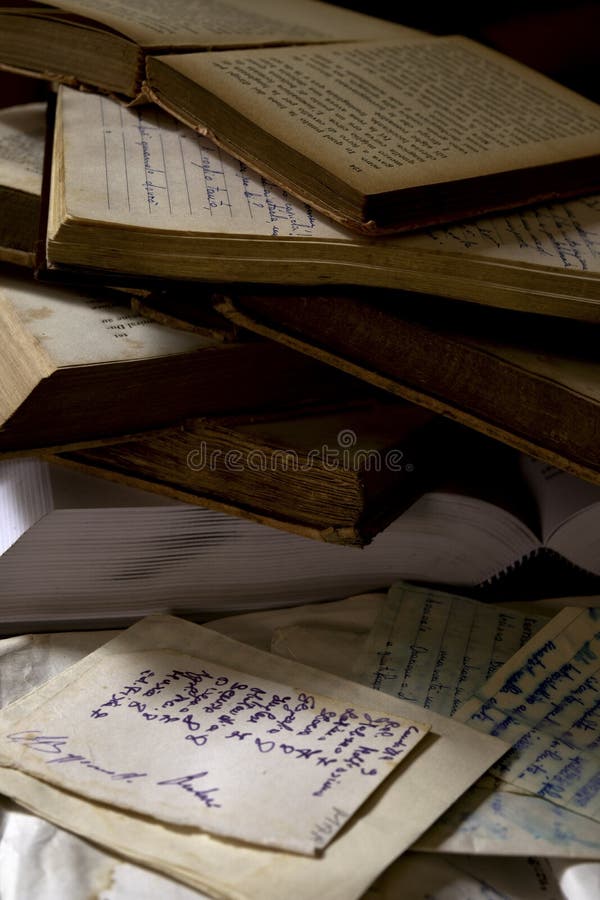 Old Books and Handwritten Diary Stock Image - Image of epigraphic ...