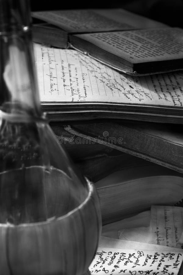 Old Books and Handwritten Diary Stock Image - Image of diary, light ...