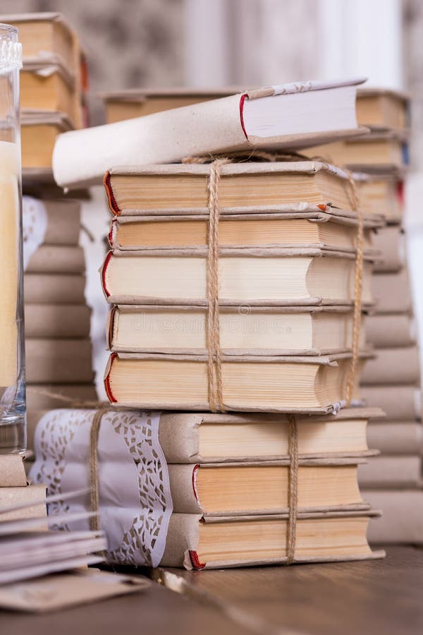 Old Books Heap in Vintage Library Stock Photo - Image of flowers ...