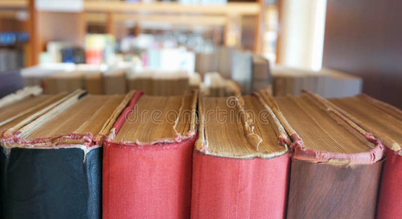 Row of Books Lined Up in Row Stock Photo - Image of novels, binding ...