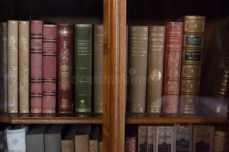 Old books in a old library editorial stock image. Image of library ...