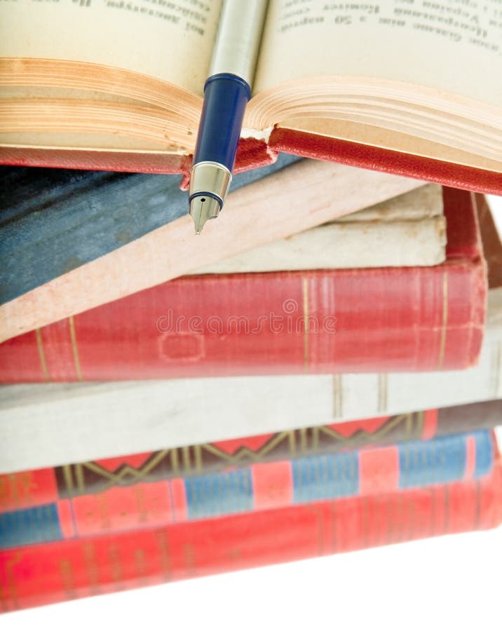 Old books and pen stock image. Image of bibliomania, antique - 11981565