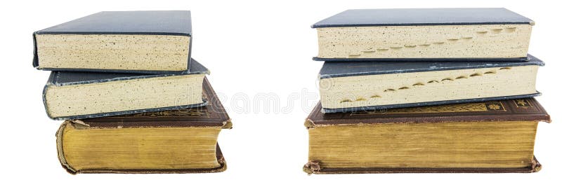 Old Books Pile Reference History Isolated Collage Stock Photo - Image ...