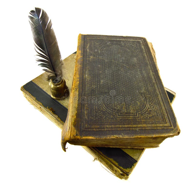 Old books with quill pen stock image. Image of history - 39176419