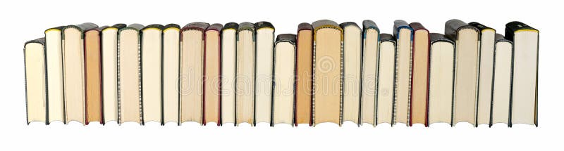 Old Books in a Row As Panorama on White Background Stock Photo - Image ...