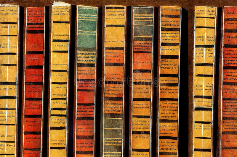 Old Books Row on Shelf Closeup As Library and Knowledge Concept ...
