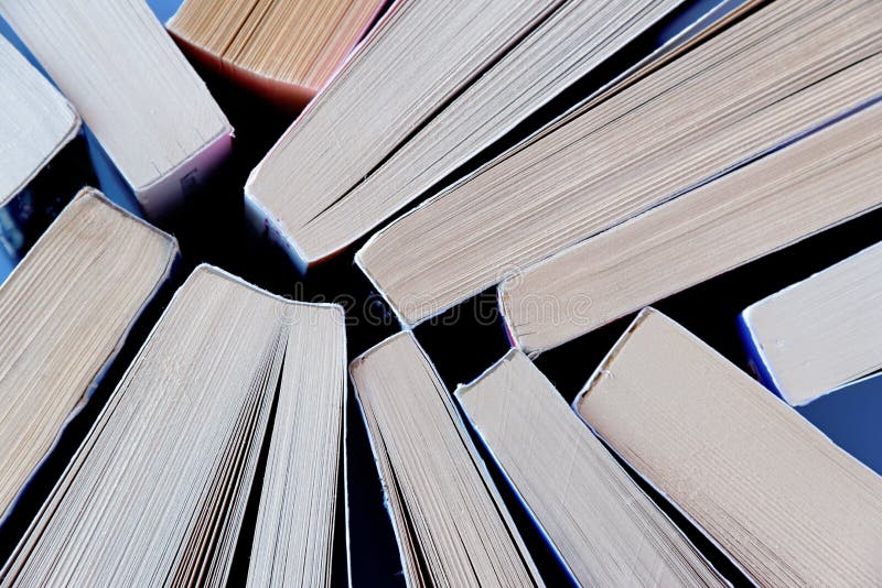 Old And Used Books Or Text Books Seen From Above. Books And Read Stock ...