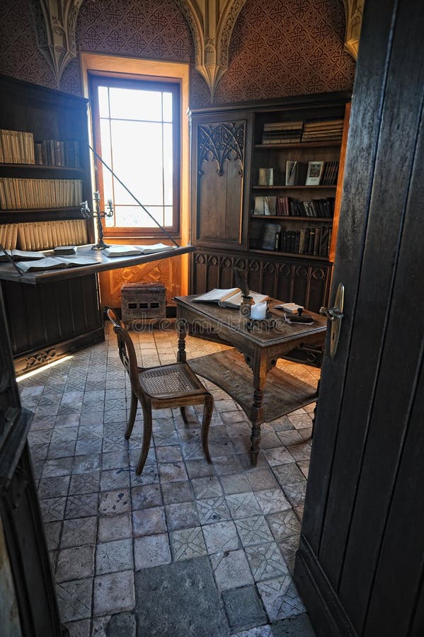 Private castle library stock image. Image of open, door - 23099847