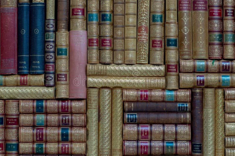 Old Books Stacked on the Shelf Stock Photo - Image of book, cover ...