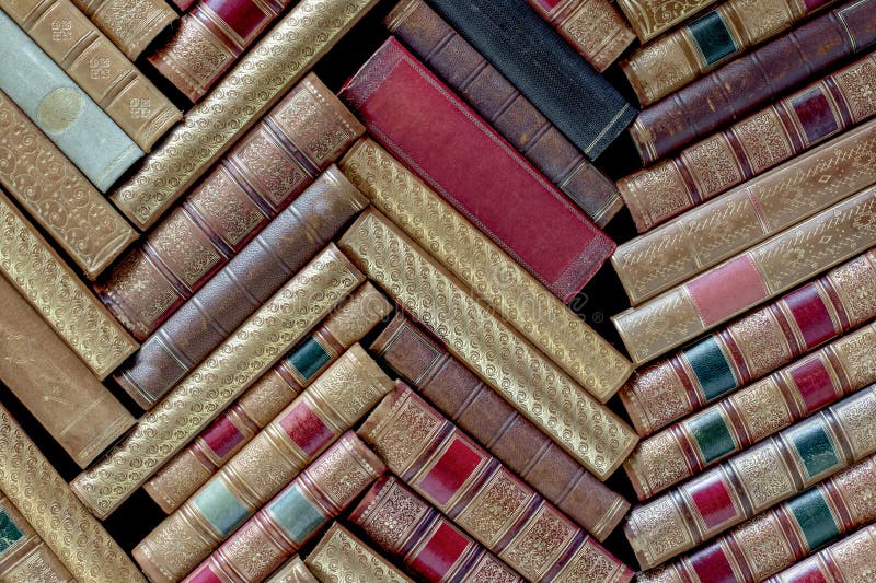 Old Books Stacked on the Shelf Stock Image - Image of knowledge ...