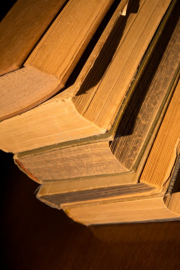 Old books on table stock image. Image of text, document - 38185403