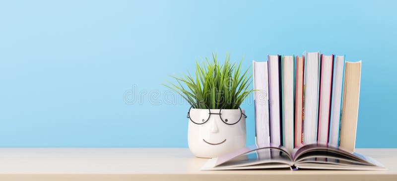 Old Books on a Table, with One Book Open Stock Image - Image of leather ...