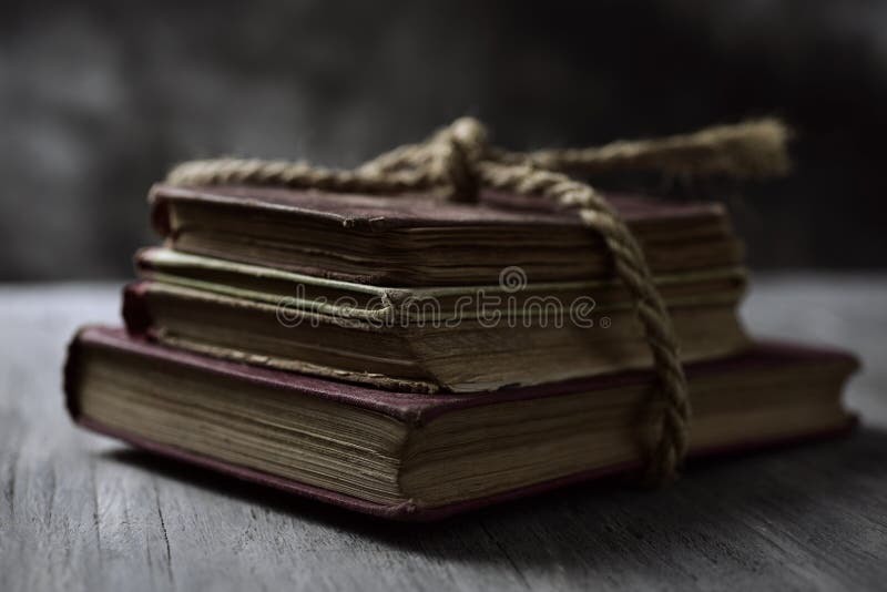 Old Books Tied with a String Stock Image - Image of learning, books ...