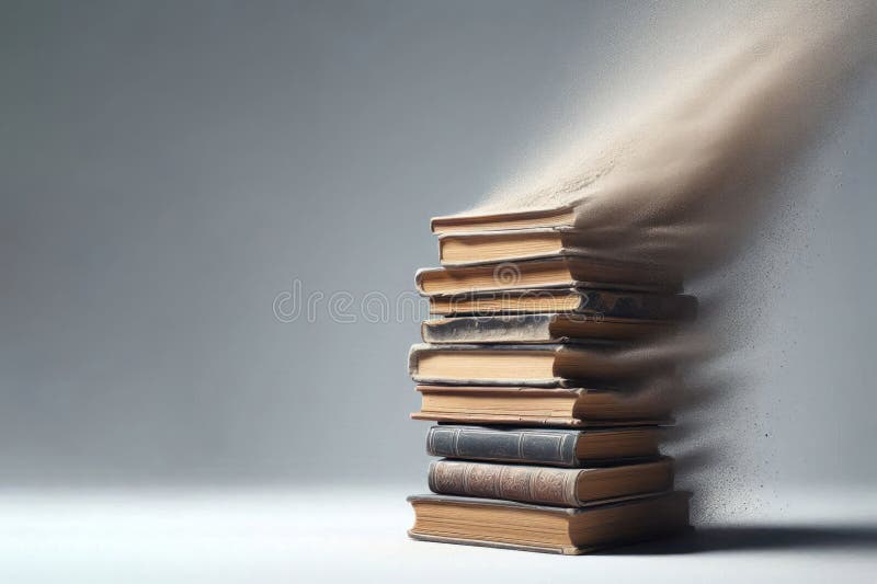 Old Books Turning To Dust. Space for Text. Stock Photo - Image of ...