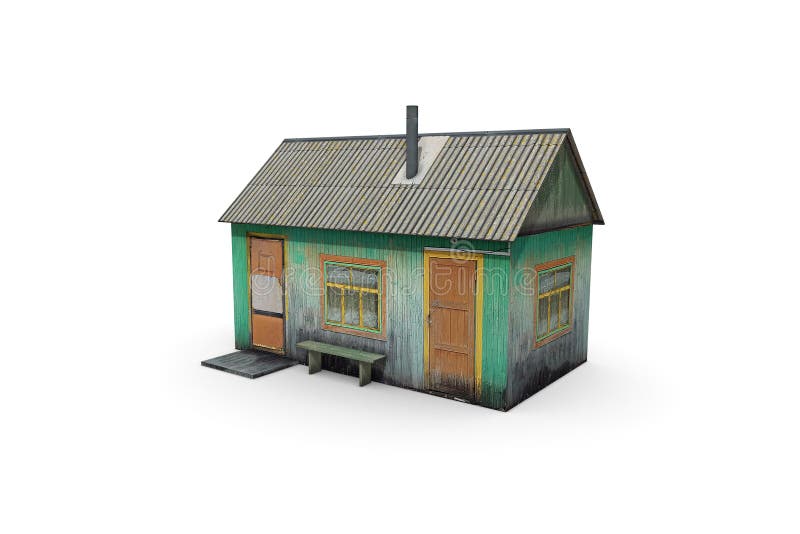 Old Booth 3D Rendering on a White Background. Isolate with 3D Models ...