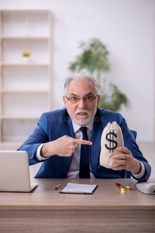 Old Boss Employee in Remuneration Concept Stock Photo - Image of bribe ...