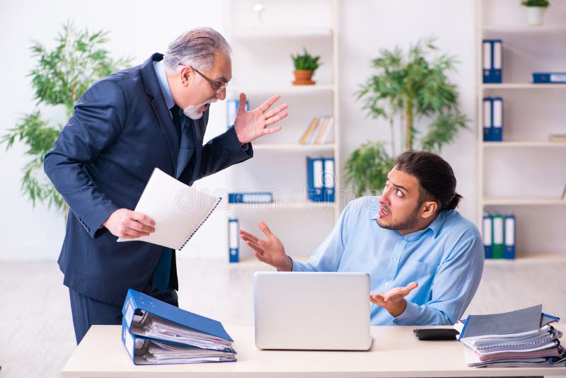 Old Boss and His Young Assistant in the Office Stock Photo - Image of ...