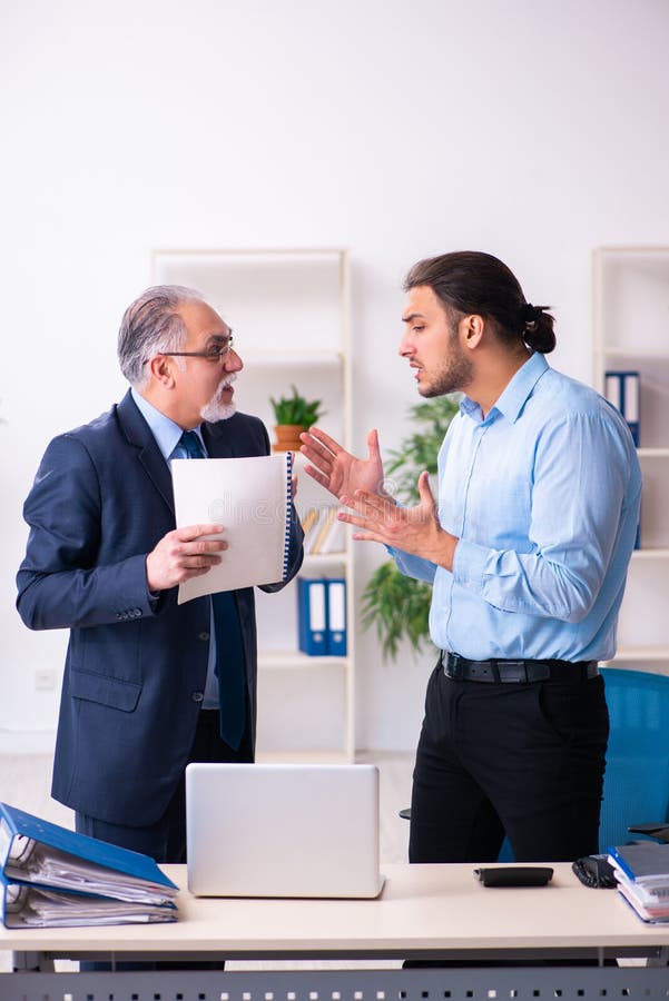 Old Boss and His Young Assistant in the Office Stock Photo - Image of ...