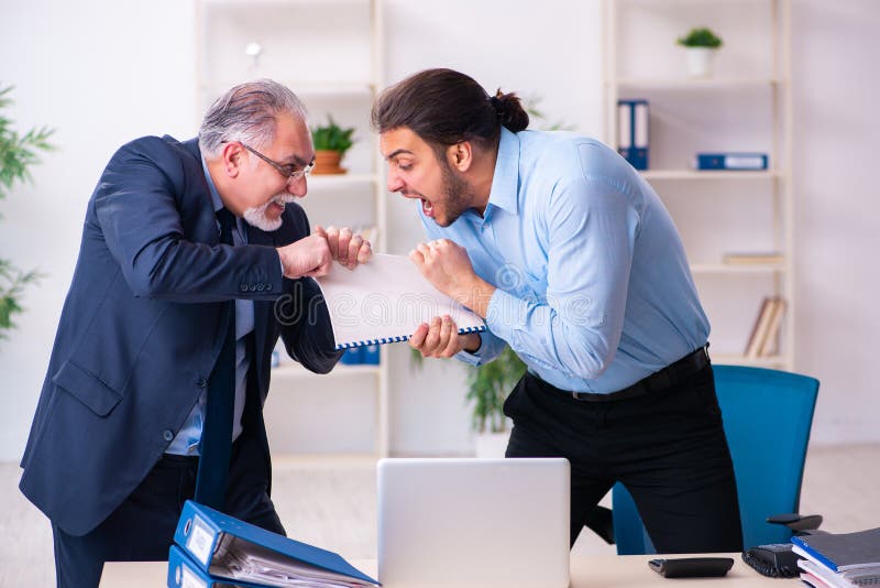 Old Boss and His Young Assistant in the Office Stock Photo - Image of ...